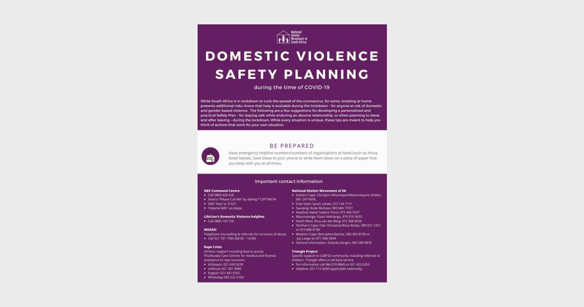 Domestic Violence Safety Planning | Heinrich Böll Stiftung | Cape Town ...